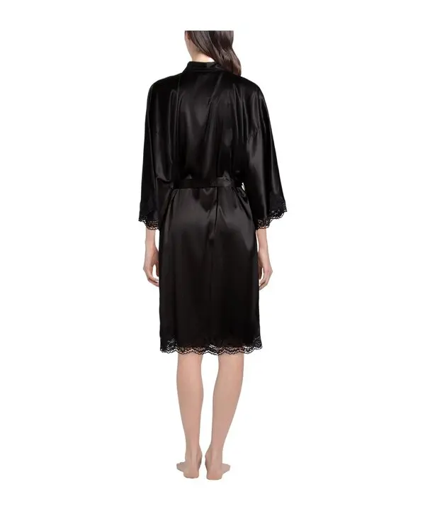 Dolce & Gabbana Satin Robe With Lace Trims