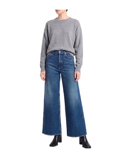 Rag & Bone Dark Wash Loose-fit Wide-leg Jeans - Blue