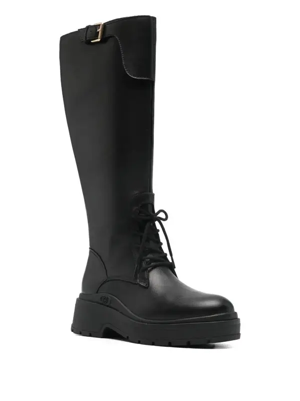 Liu Jo Buckle Detail Lace-up Boots