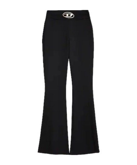 DIESEL® Comfort Stretch Flare Pants With Embellished Logo