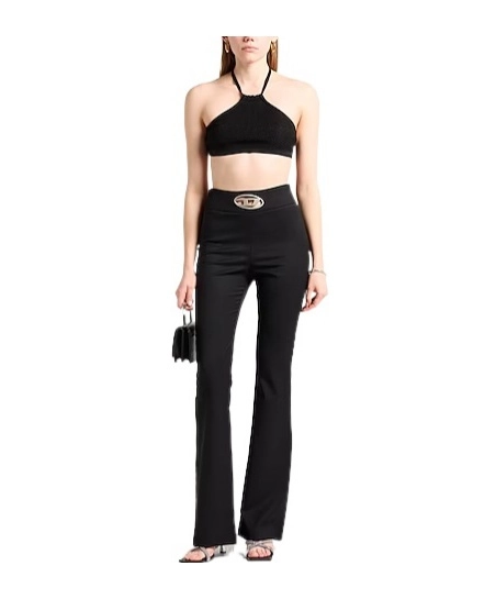 DIESEL® Comfort Stretch Flare Pants With Embellished Logo