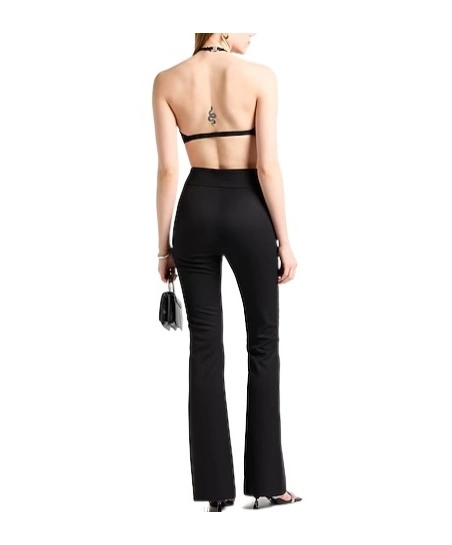 DIESEL® Comfort Stretch Flare Pants With Embellished Logo