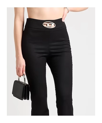 DIESEL® Comfort Stretch Flare Pants With Embellished Logo