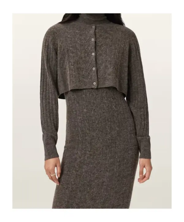 ALLSAINTS Sabine Roll-neck Cardigan And Dress Set - Fawn Brown