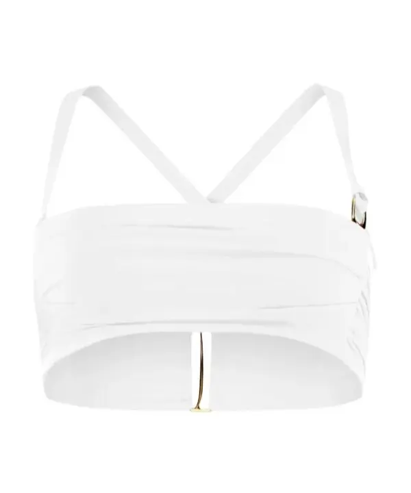Jacquemus Cross-back Halterneck Bikini Top - White