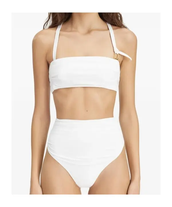 Jacquemus Cross-back Halterneck Bikini Top - White