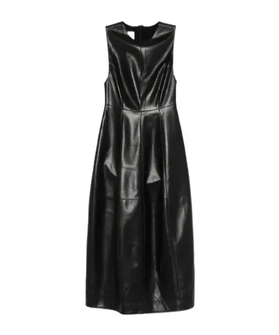 Nanushka Crew-neck Fluted-hem Midi Dress