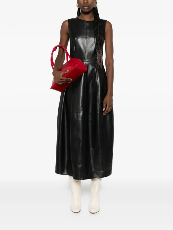 Nanushka Crew-neck Fluted-hem Midi Dress
