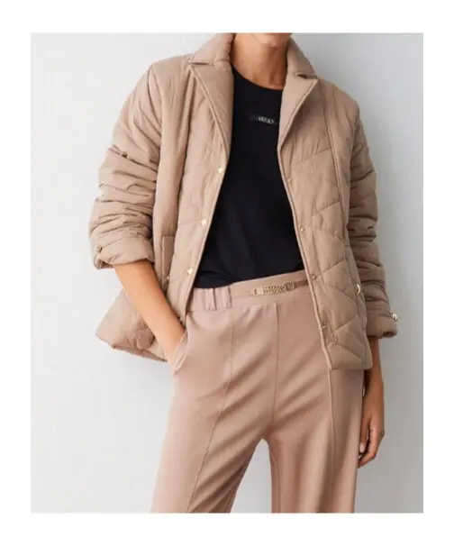 Liu Jo Quilted Belted Jacket - Beige
