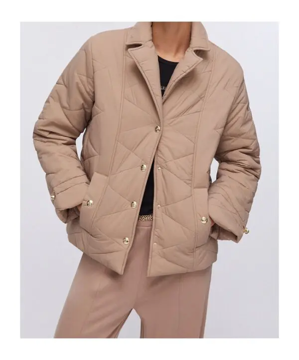 Liu Jo Quilted Belted Jacket - Beige