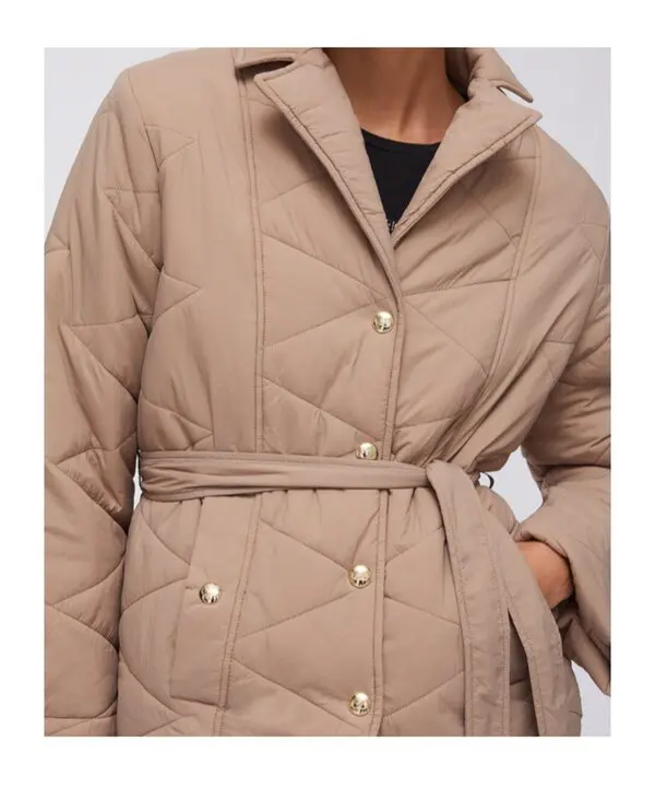 Liu Jo Quilted Belted Jacket - Beige
