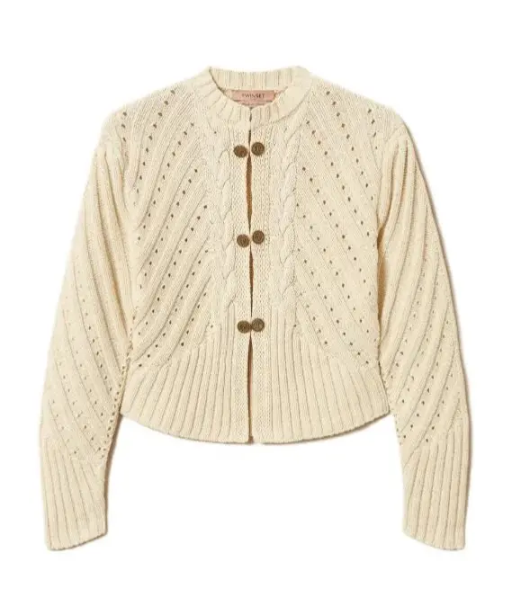 TWINSET Plaid Knitted Button-up Cardigan