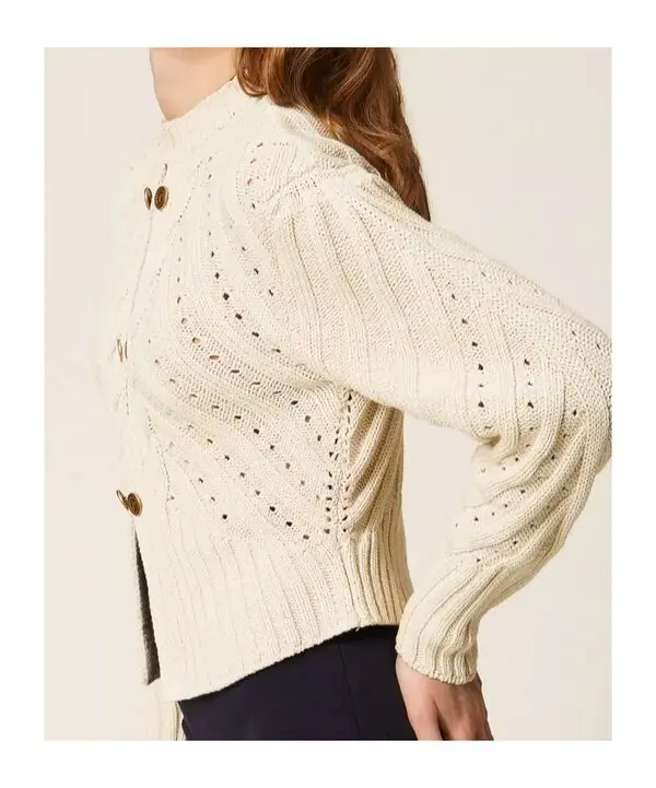 TWINSET Plaid Knitted Button-up Cardigan