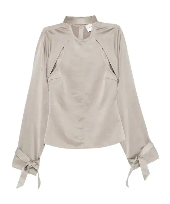 Nanushka Detachable Bolero Tie-detail Top - White