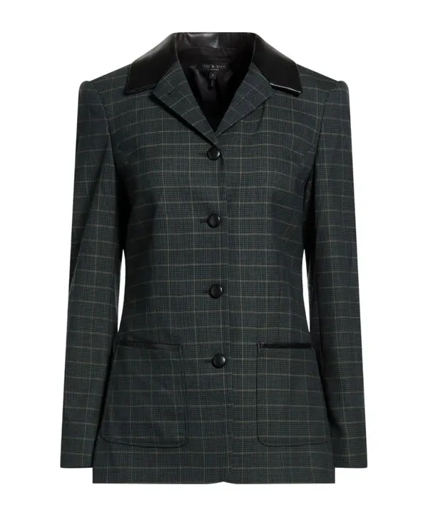 Rag & Bone Checked Single- Suit - Dark Cyan