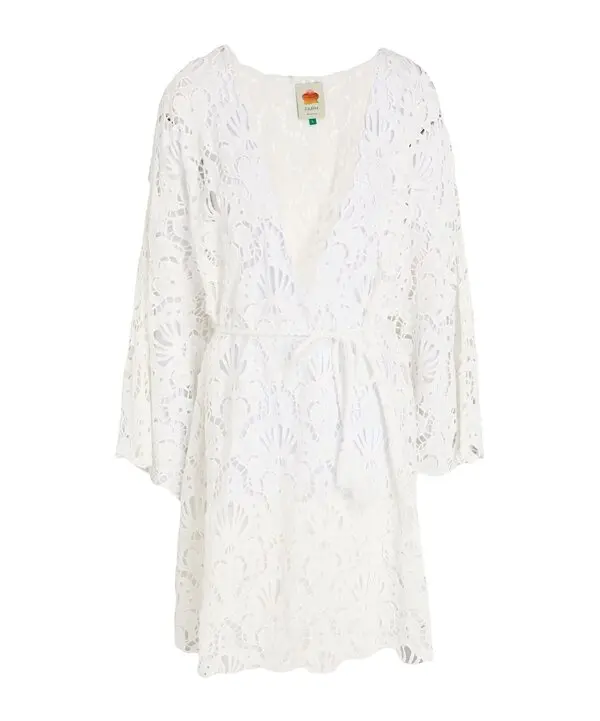 Farm Rio Lace V-neck Belted Mini Dress - White