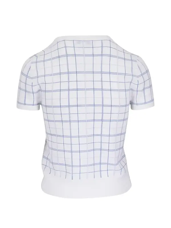 Vince Check-pattern Knit Cashmere Top