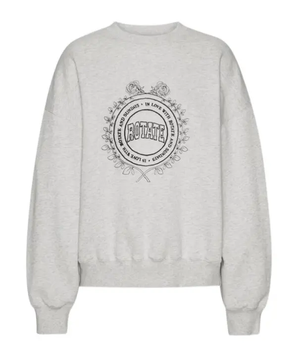 ROTATE BY BIRGER CHRISTENSEN Crewneck Long Sleeve Sweatshirt With Letter Print