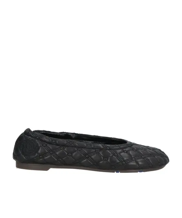 Burberry Leather Embroidered Ballet Flats