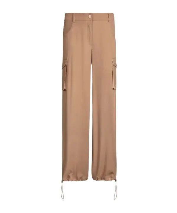 Liu Jo Cargo Trousers With Drawstring Ankles - Beige