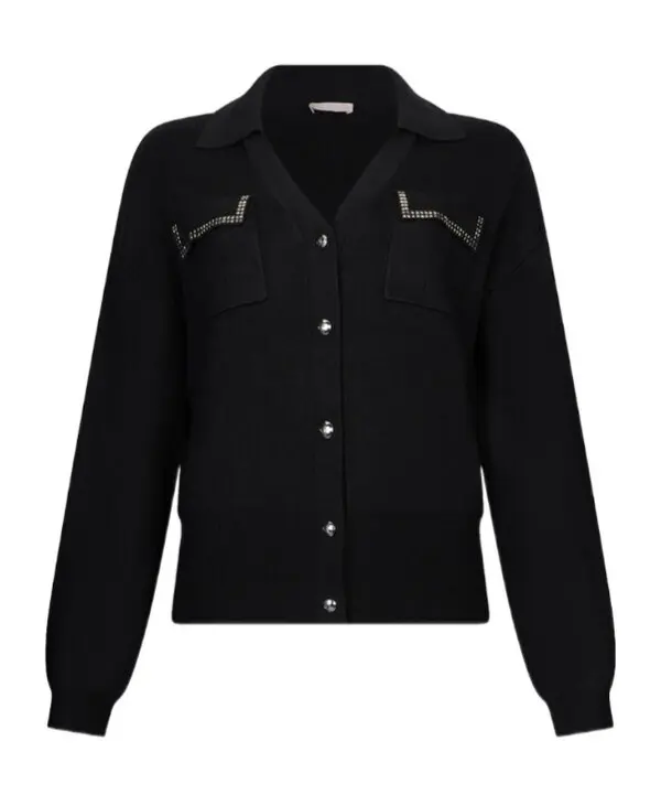 Liu Jo Appliqued-pocket Cardigan - Black