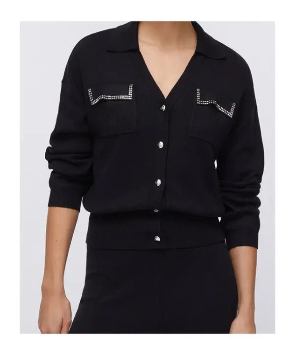 Liu Jo Appliqued-pocket Cardigan - Black