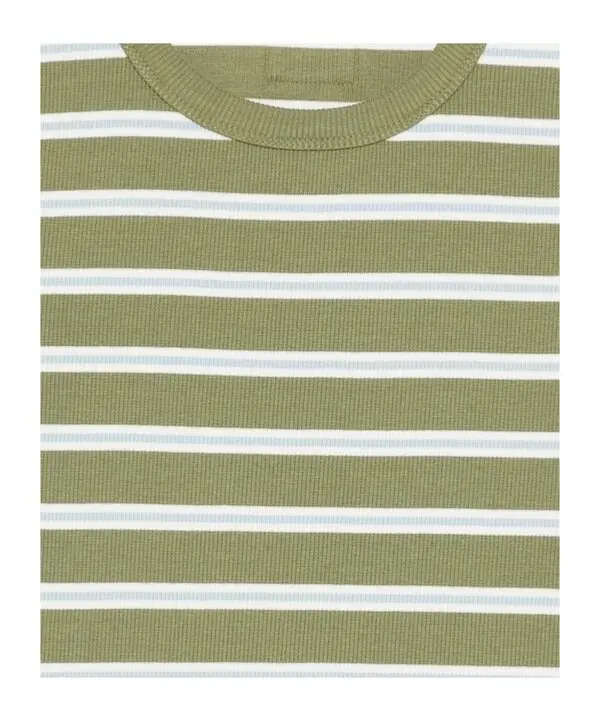 Closed Striped T-shirt With Ribbed Details