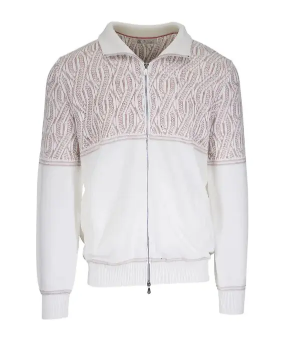 Brunello Cucinelli Patterned Zip Sweatshirt