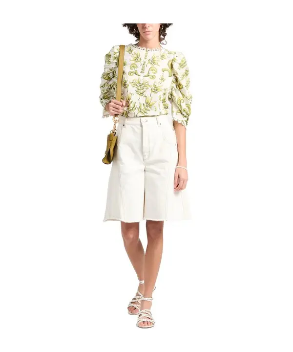 Farm Rio Floral Print Three-quarter Sleeve Top