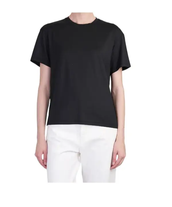 TOTEME Round Neck Short-sleeved T-shirt - Black