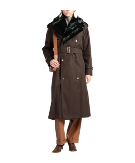 Burberry Classic Long-sleeve Trench Coat With Detachable Fur Collar