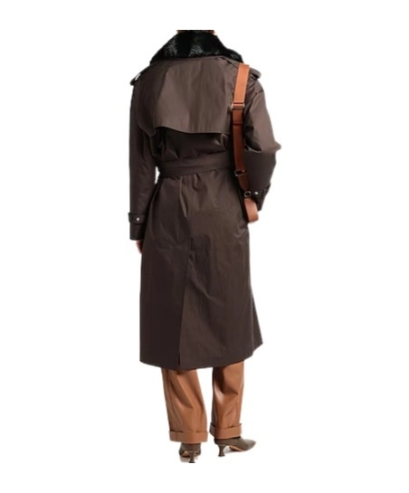 Burberry Classic Long-sleeve Trench Coat With Detachable Fur Collar