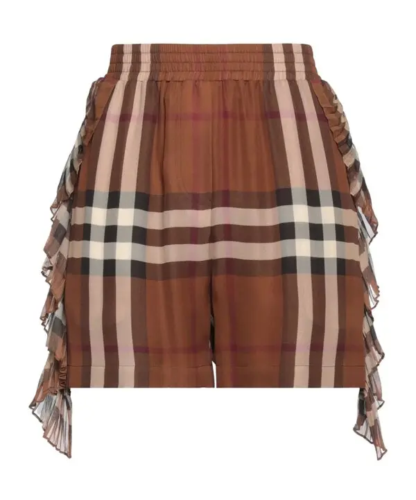 Burberry Plaid Ruffle Shorts