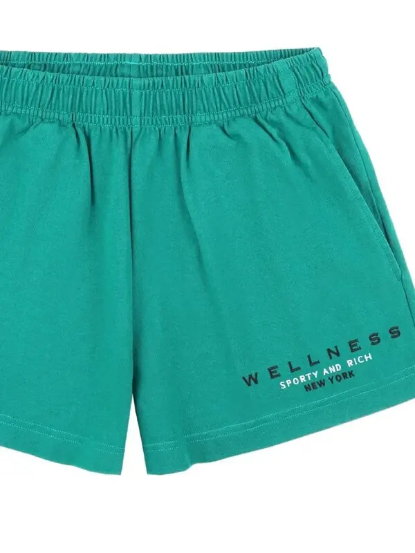 SPORTY  RICH Sporty & Rich Spellout Embroidered Shorts