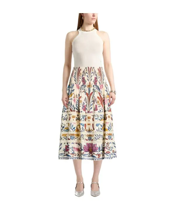 Farm Rio Floral Trumpet Midi Skirt