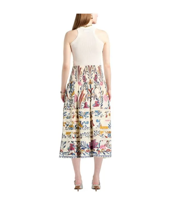 Farm Rio Floral Trumpet Midi Skirt