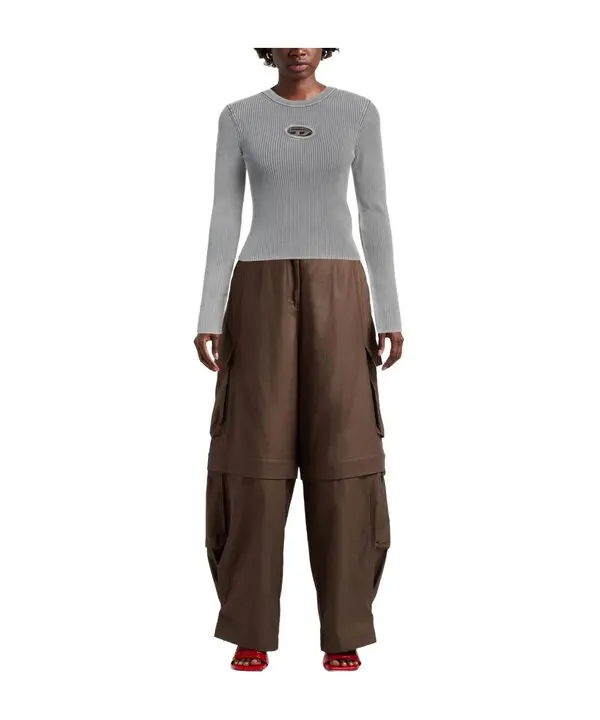 DIESEL® Ribbed Crew Neck Long Sleeve Top
