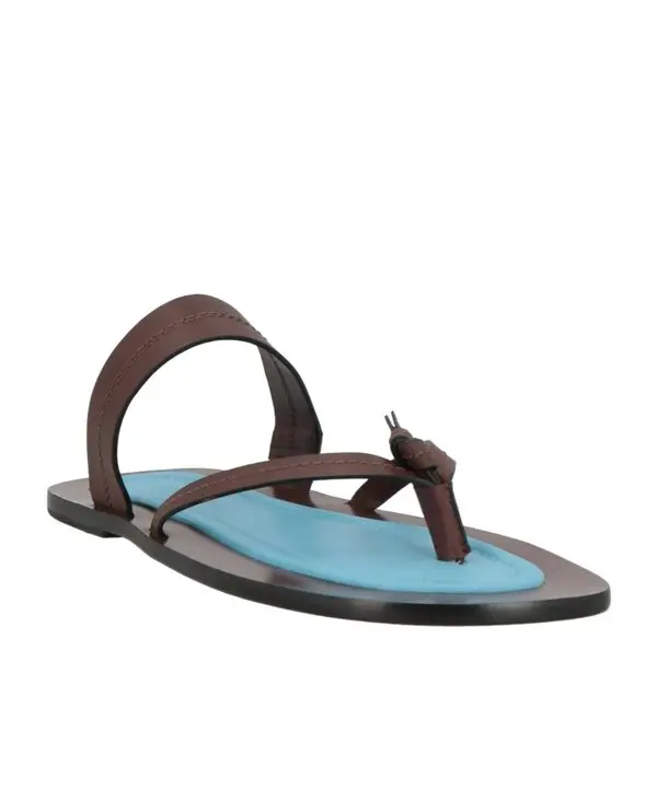 Farm Rio Solid-color Leather Thong Sandals