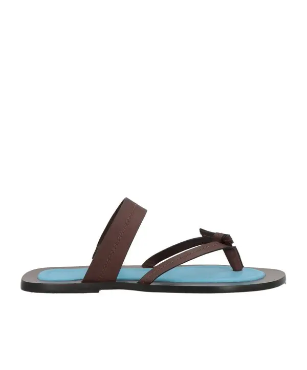 Farm Rio Solid-color Leather Thong Sandals