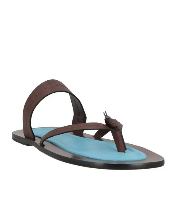 Farm Rio Solid-color Leather Thong Sandals