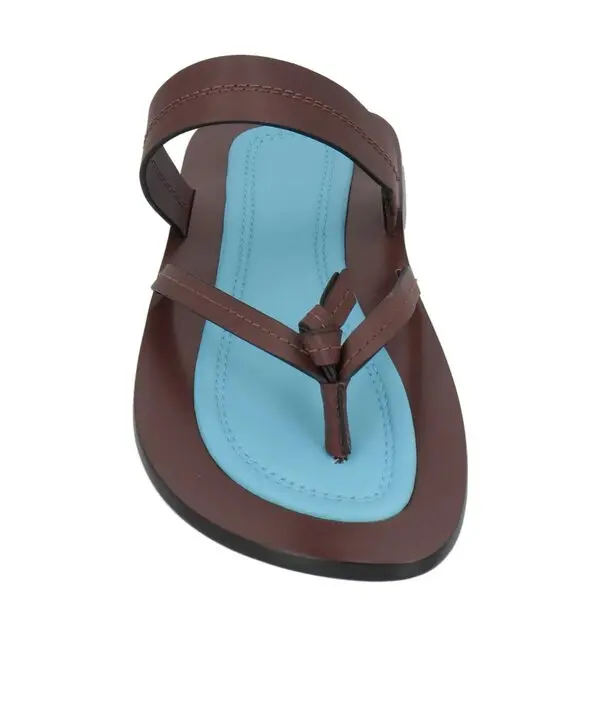 Farm Rio Solid-color Leather Thong Sandals