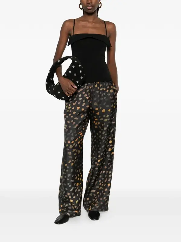 Nanushka Marinle" Square Neck Spaghetti Strap Top - Black