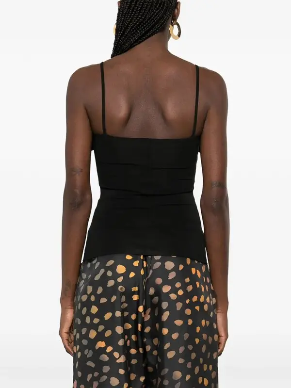 Nanushka Marinle" Square Neck Spaghetti Strap Top - Black