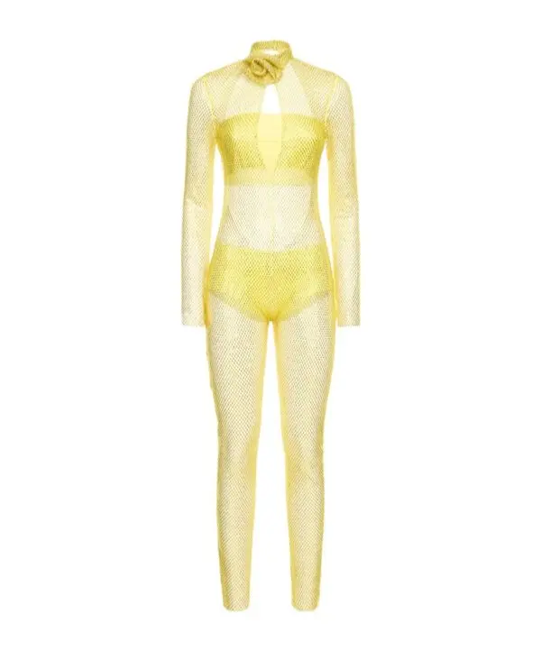 Giuseppe Di Morabito Embellished Stretch Mesh Jumpsuit