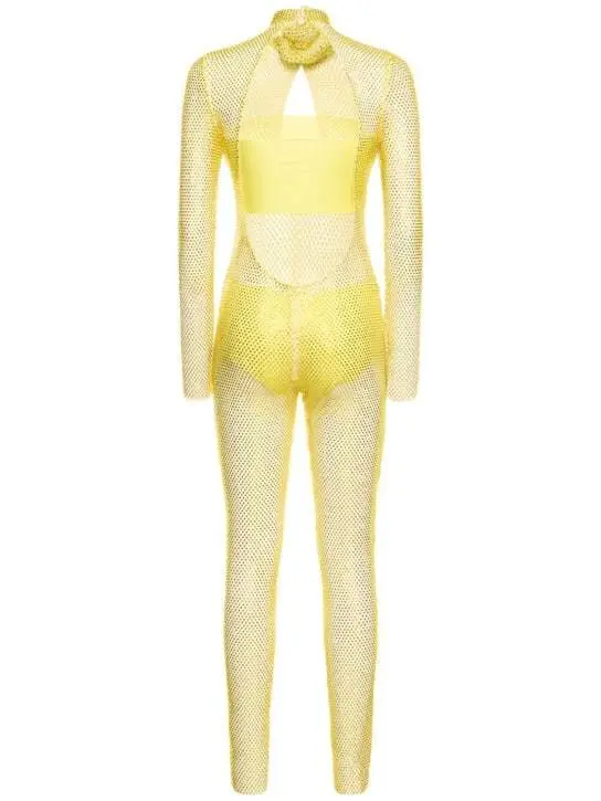 Giuseppe Di Morabito Embellished Stretch Mesh Jumpsuit