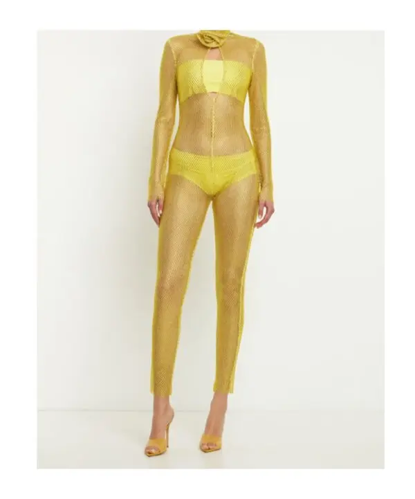 Giuseppe Di Morabito Embellished Stretch Mesh Jumpsuit