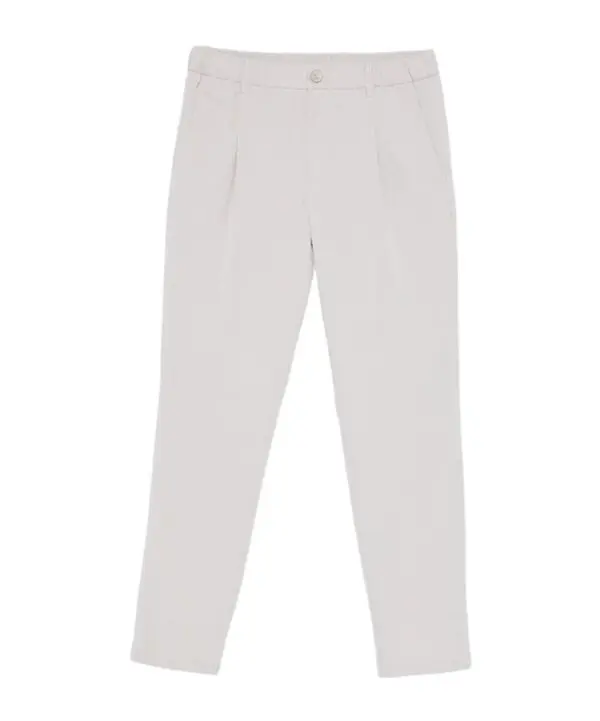 Herno Pleated Pinstriped Straight Leg Trousers - Grey