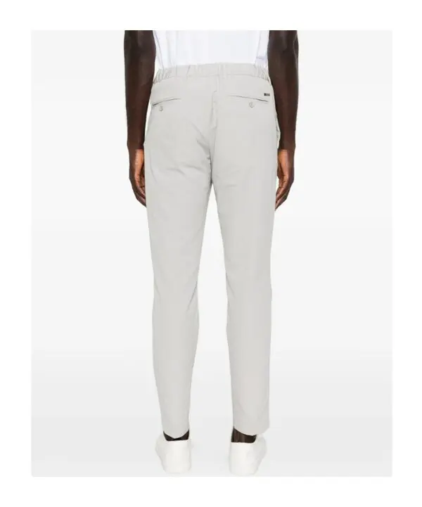 Herno Pleated Pinstriped Straight Leg Trousers - Grey