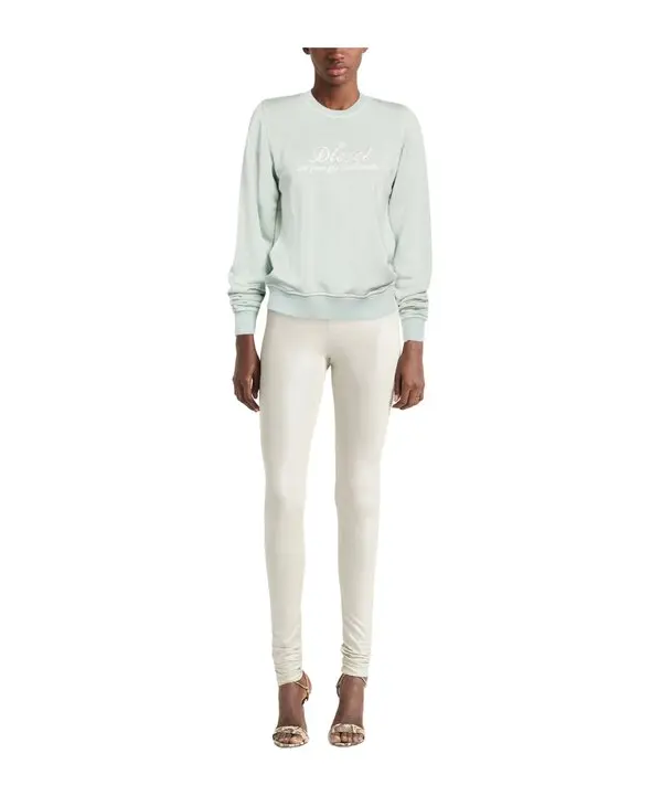 DIESEL® Solid-color Crewneck Sweatshirt With Embroidered Logo