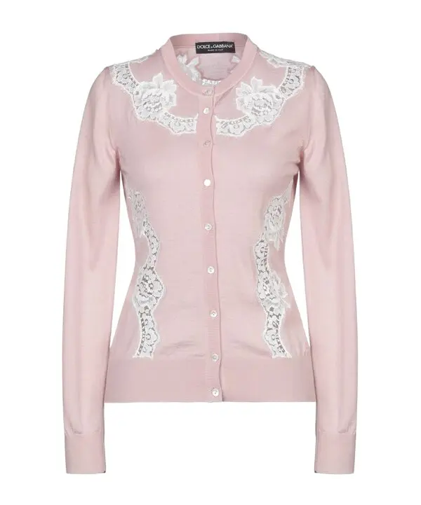 Dolce & Gabbana Two-tone Lace Detailed Cashmere Jumper